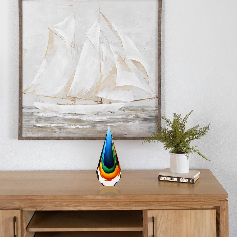 Brayden Studio® Teardrop-Shaped Glass Desk Decor – 1PC, Elegant Accent ...