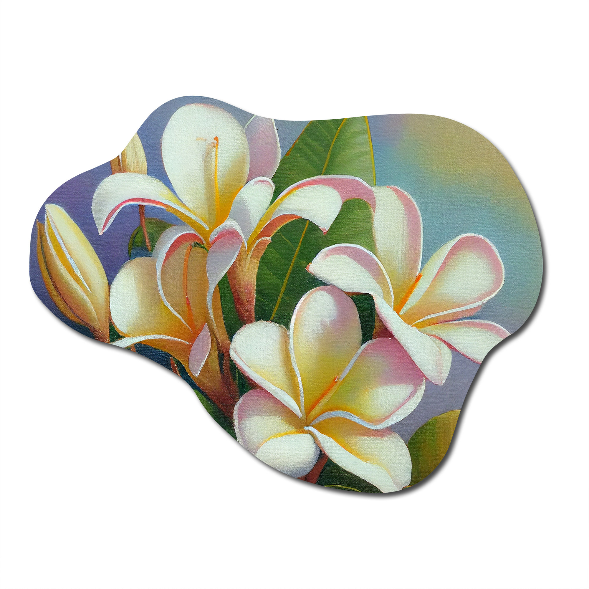 Design Art White And Yellow Blossoming Plumeria III - Floral Cloud ...