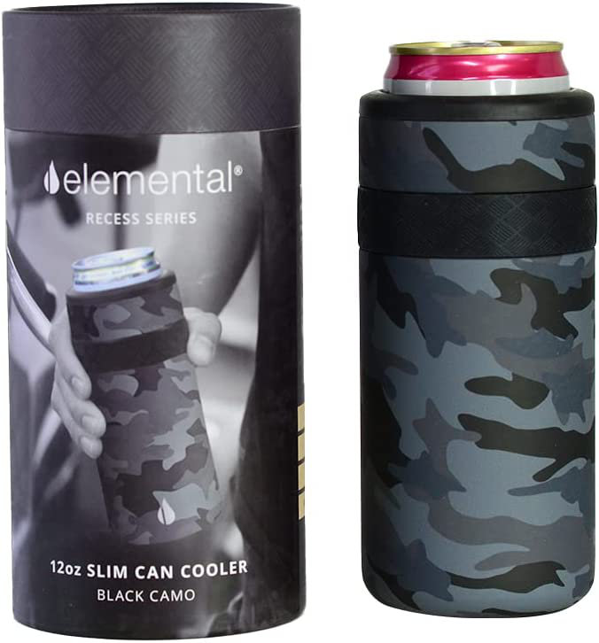 Elemental Slim Can Cooler, Triple Wall Stainless Steel Insulated ...