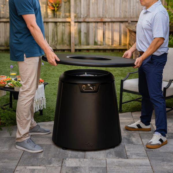 TIKI Brand Customizable 38 inch Propane Fire Pit Table Attachment ...