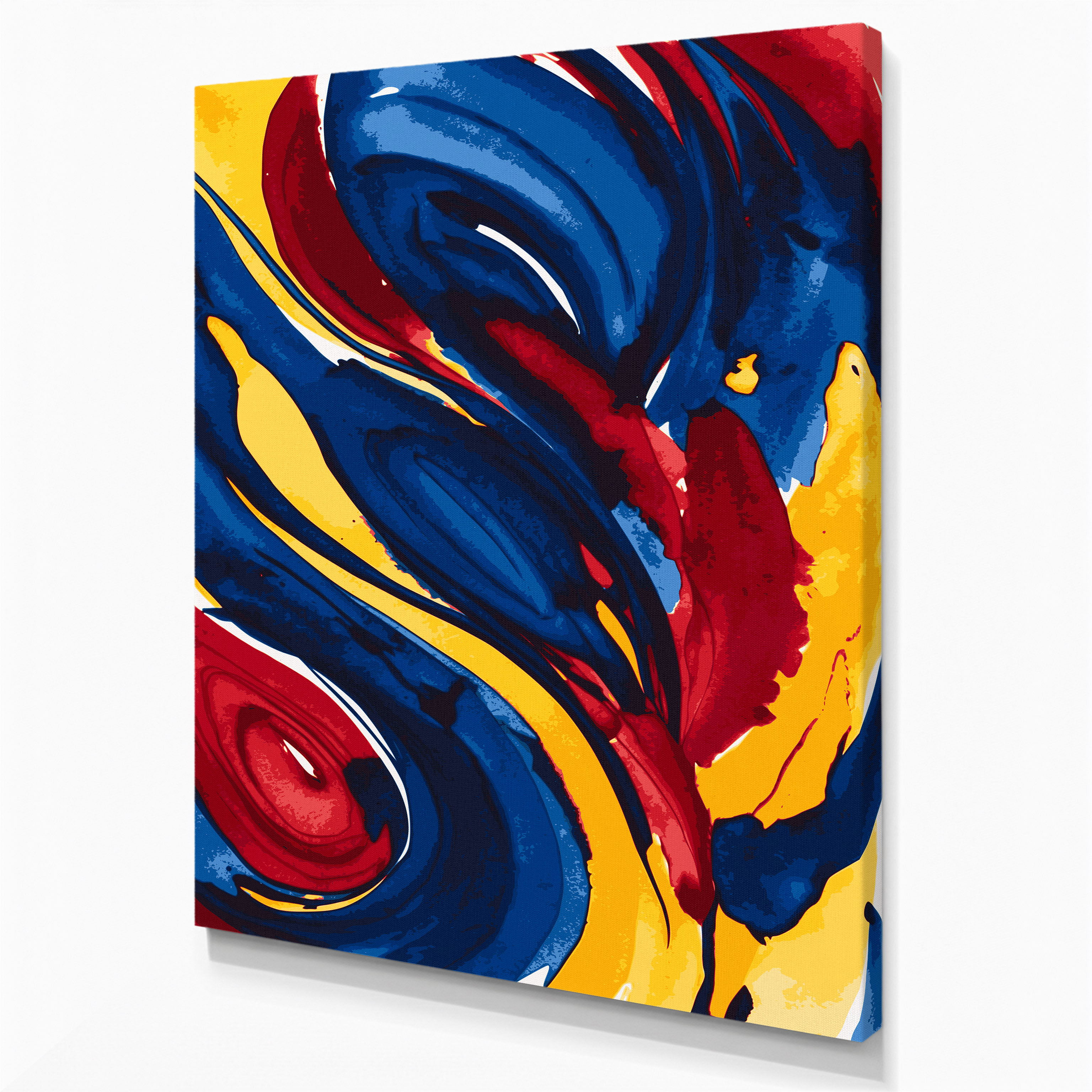Ivy Bronx Watercolor Abstract 56 Blue Canvas Wall Art | Wayfair