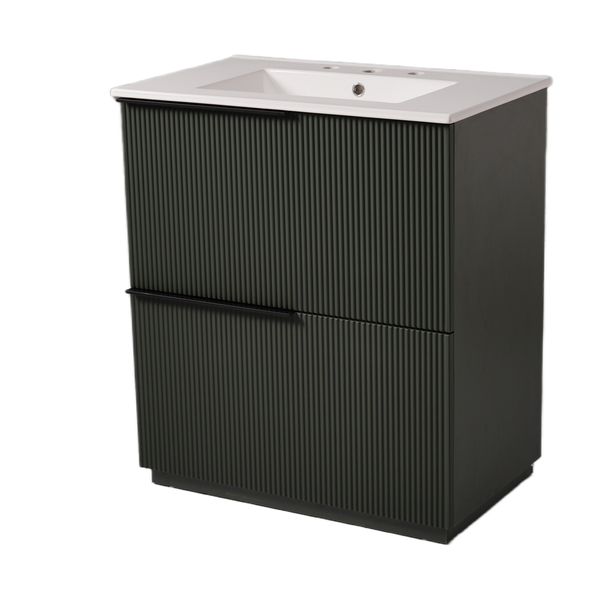 Red Cloud 30" Bathroom Vanity With Ceramic Sink And Full-Extension ...