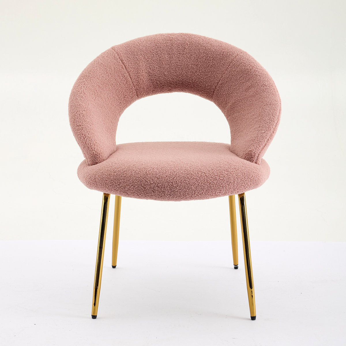 Latitude Run® Set Of 1 Teddy Fabric Dining Chairs With Curved Backrest ...