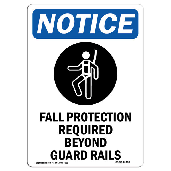 SignMission Fall Protection Required Sign with Symbol | Wayfair
