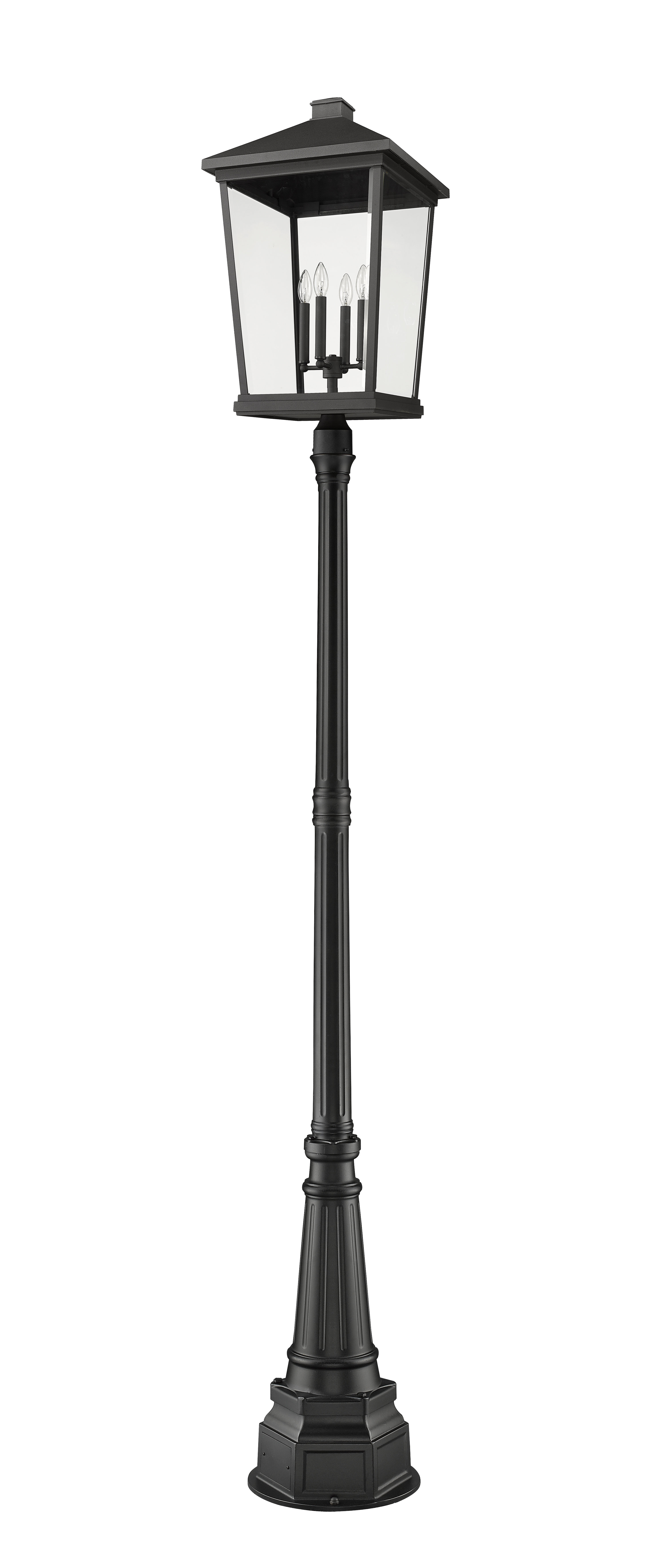 Z-Lite Beacon Black 4 -Light 113.25" H Hardwired Lamp Post (Full) | Wayfair