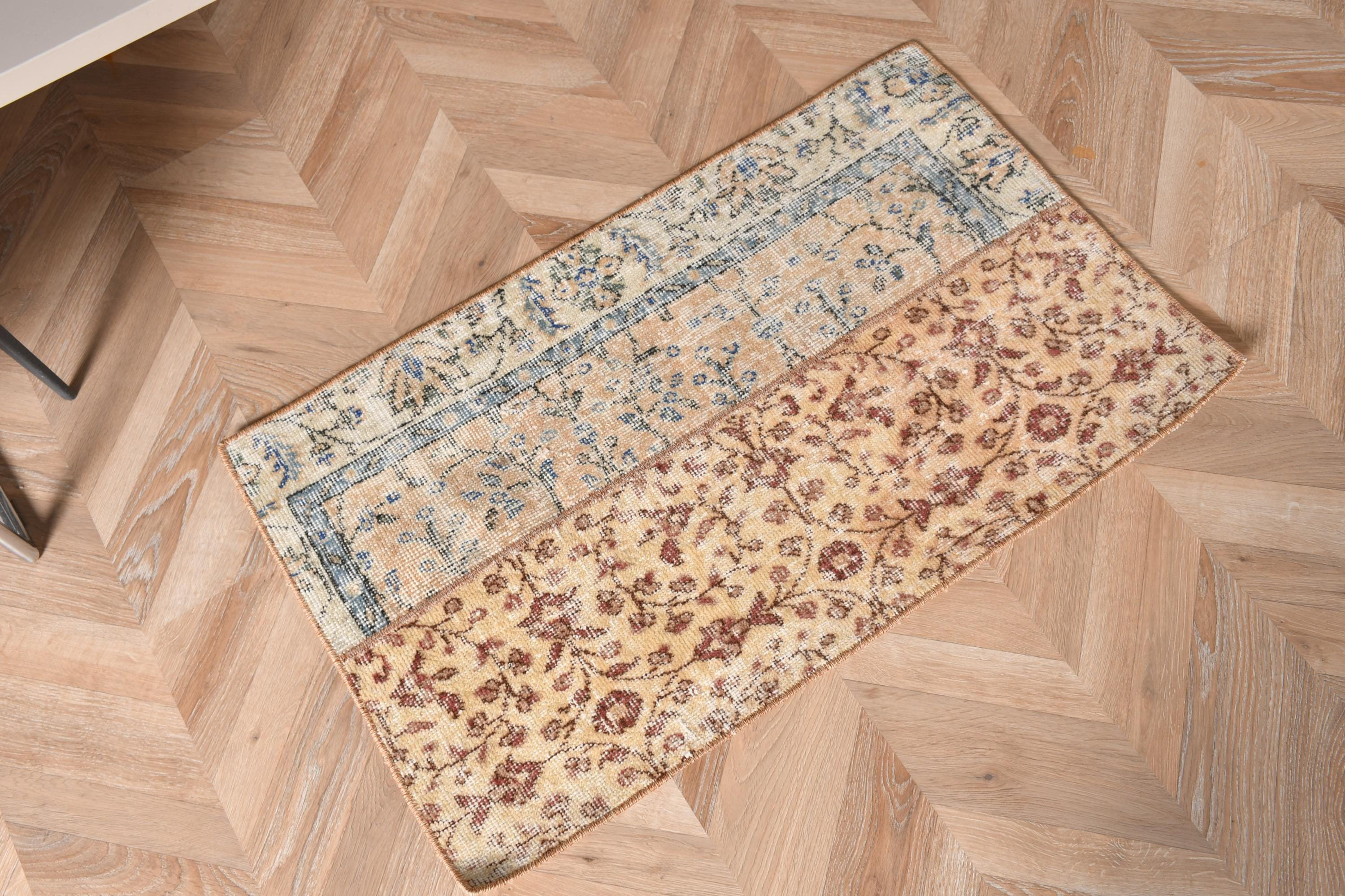 Bungalow Rose Handcrafted Turkish Patchwork Vintage Small Wool Rug With ...