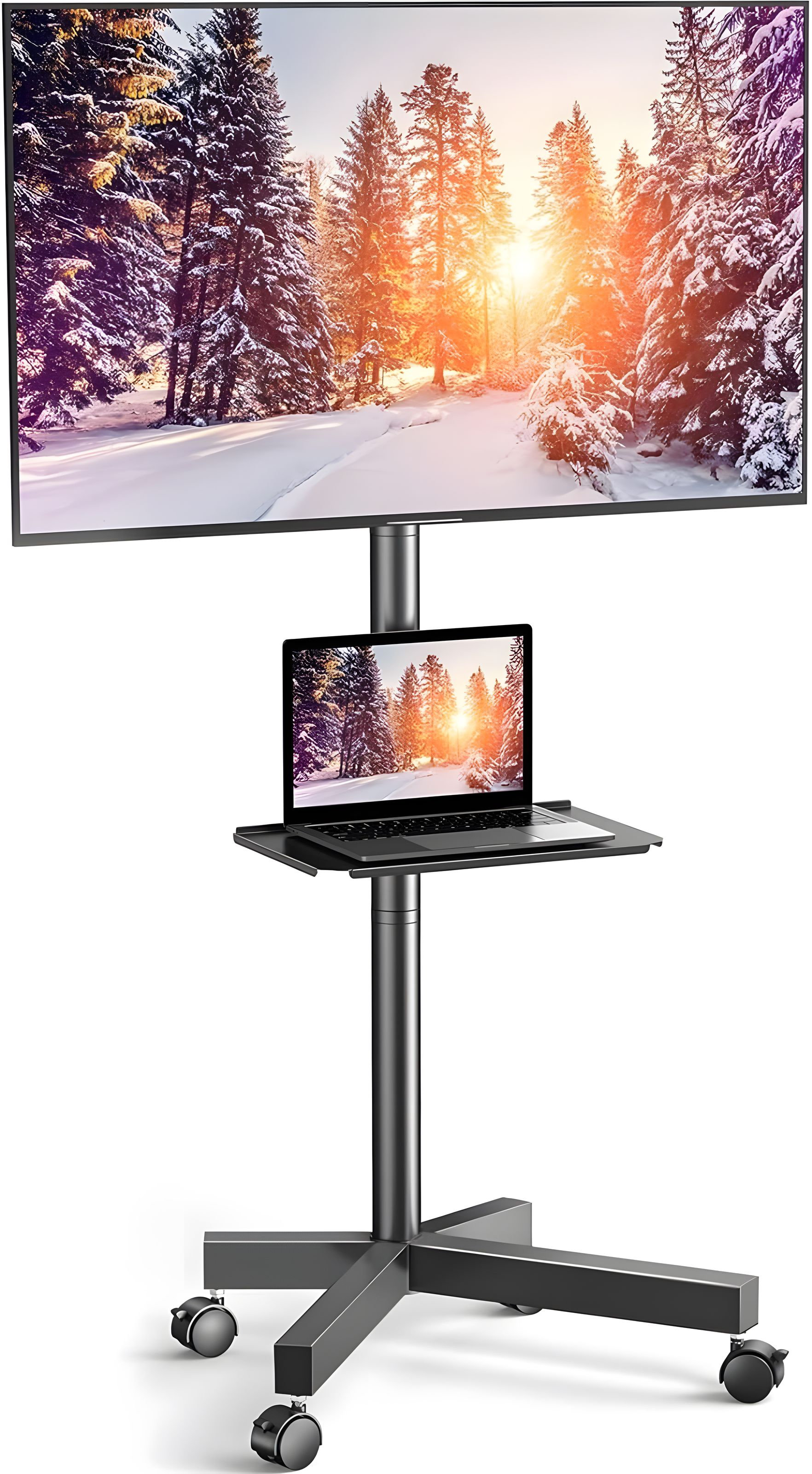Symple Stuff Mobile TV Cart On Wheels For 23-60 Inch Tvs, Height ...