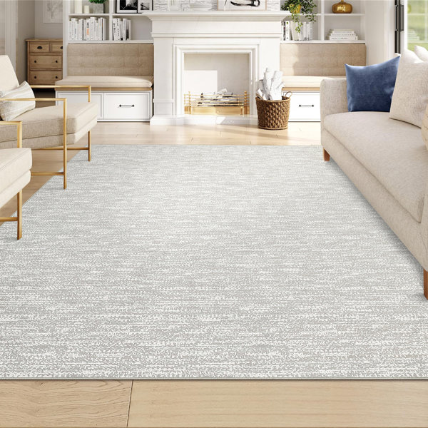 Latitude Run® Sommer Solid Machine Washable Rug with Rubber Backing for ...