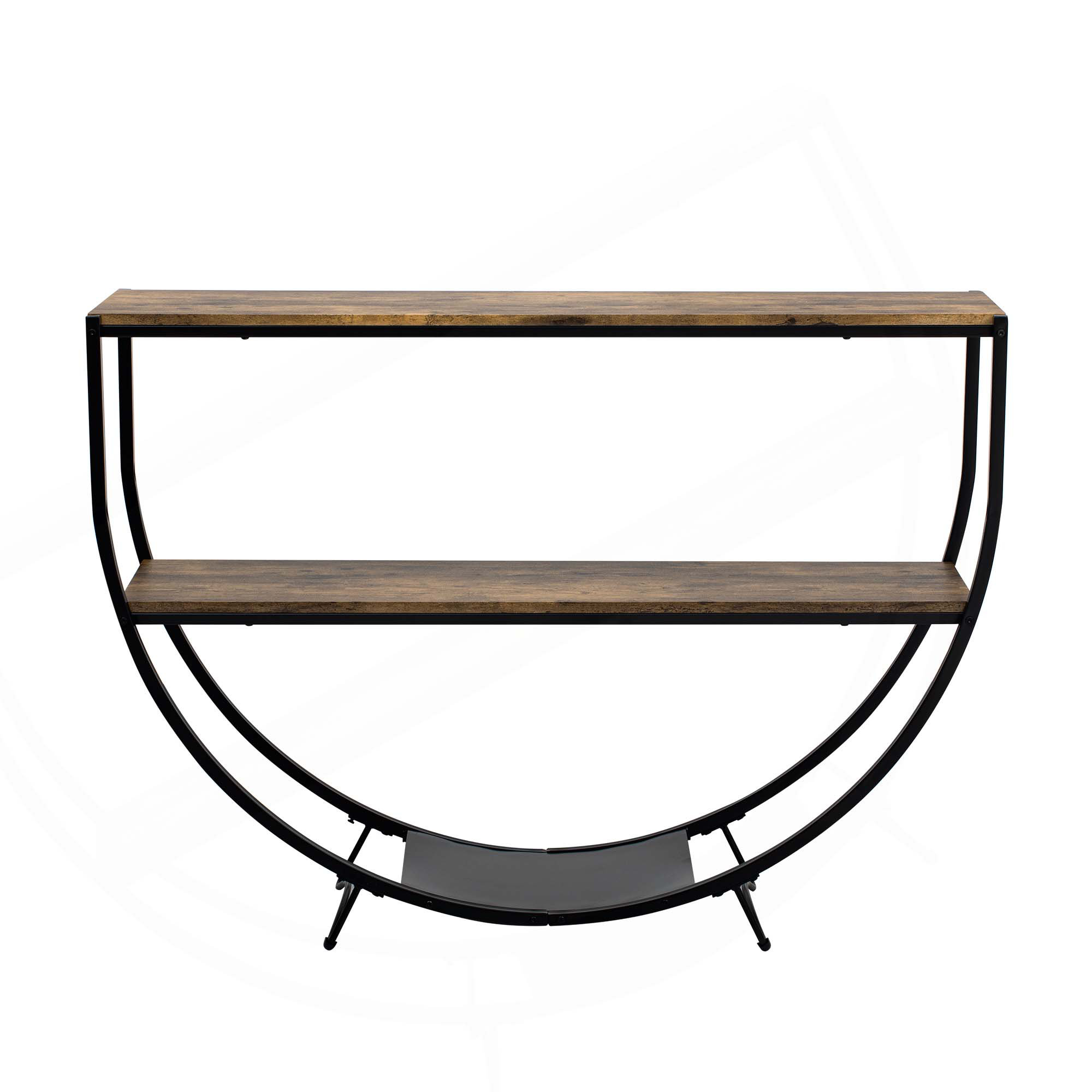 Ebern Designs Rustic Industrial Design Demilune Shape Textured Metal ...