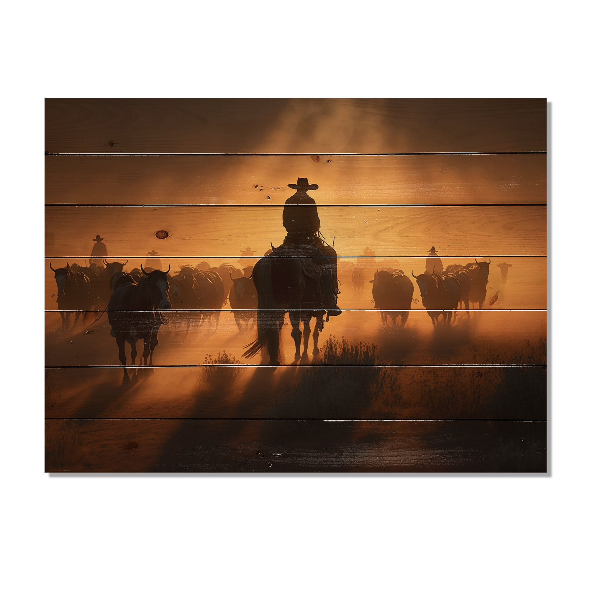 Foundry Select Wrangler In Sunset II On Wood Print - Wayfair Canada