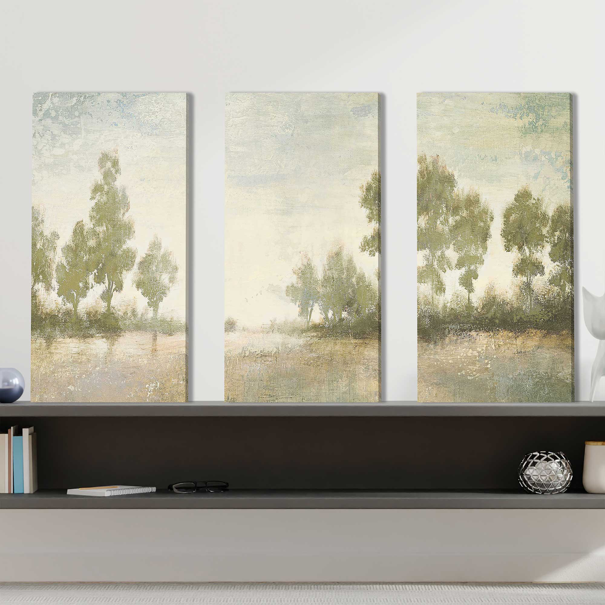 Winston Porter "Distant Valley Panel" 3 Piece Print On Canvas | Wayfair