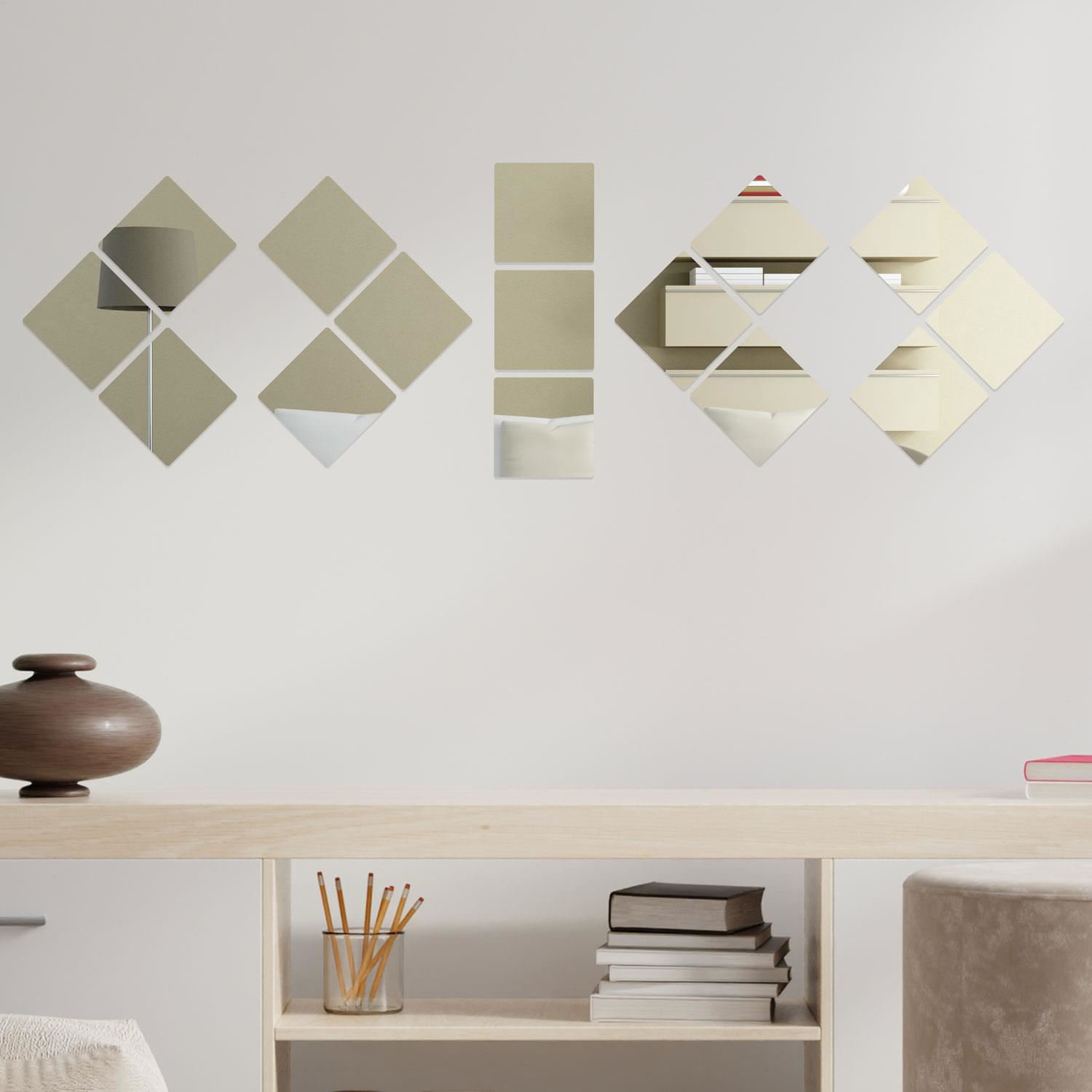 Orren Ellis Rounded Square Removable Acrylic Mirror Art - 10Cm / 3.9In ...