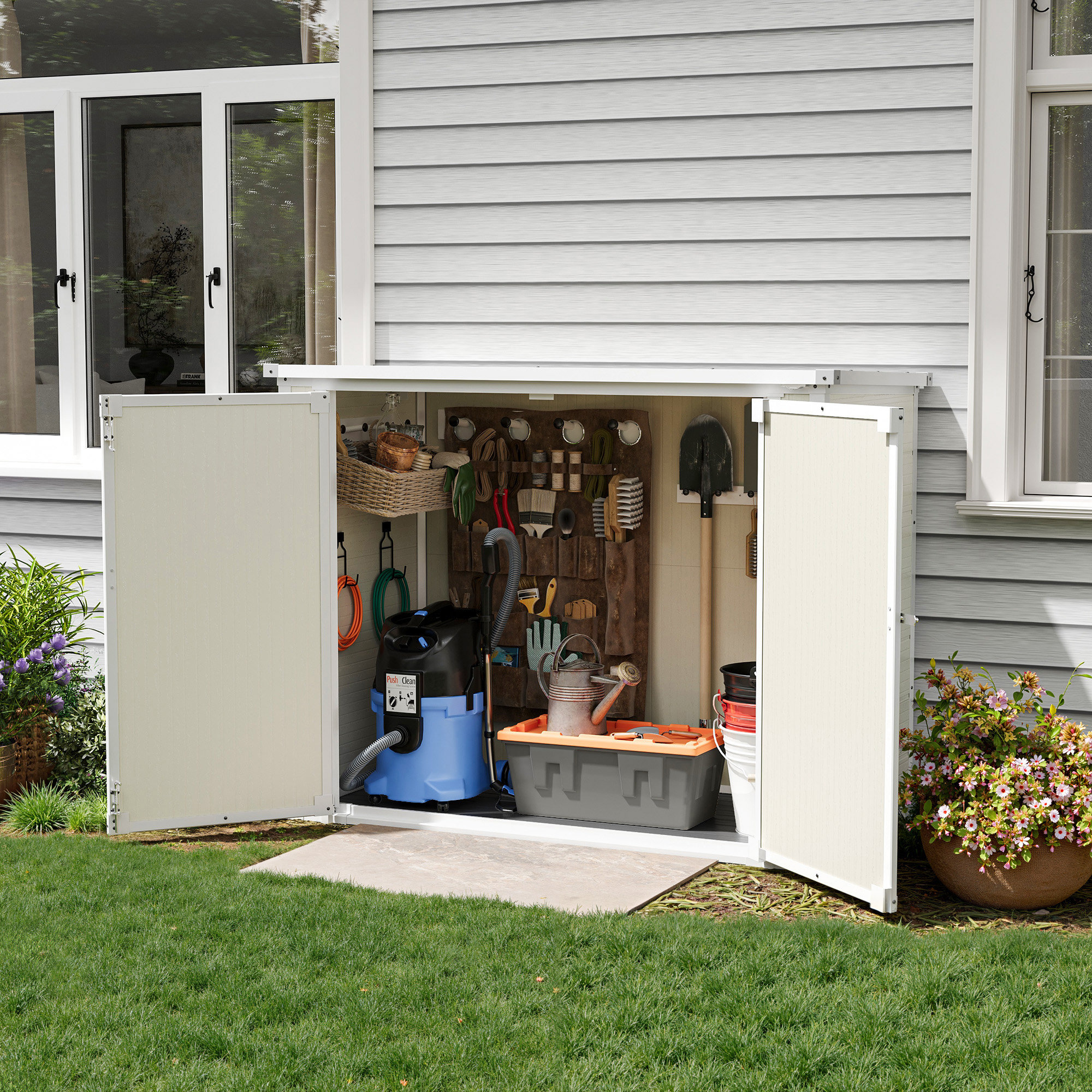 YOUDENOVA 5 ft. W x 2 ft. D Resin Horizontal Storage Shed & Reviews ...