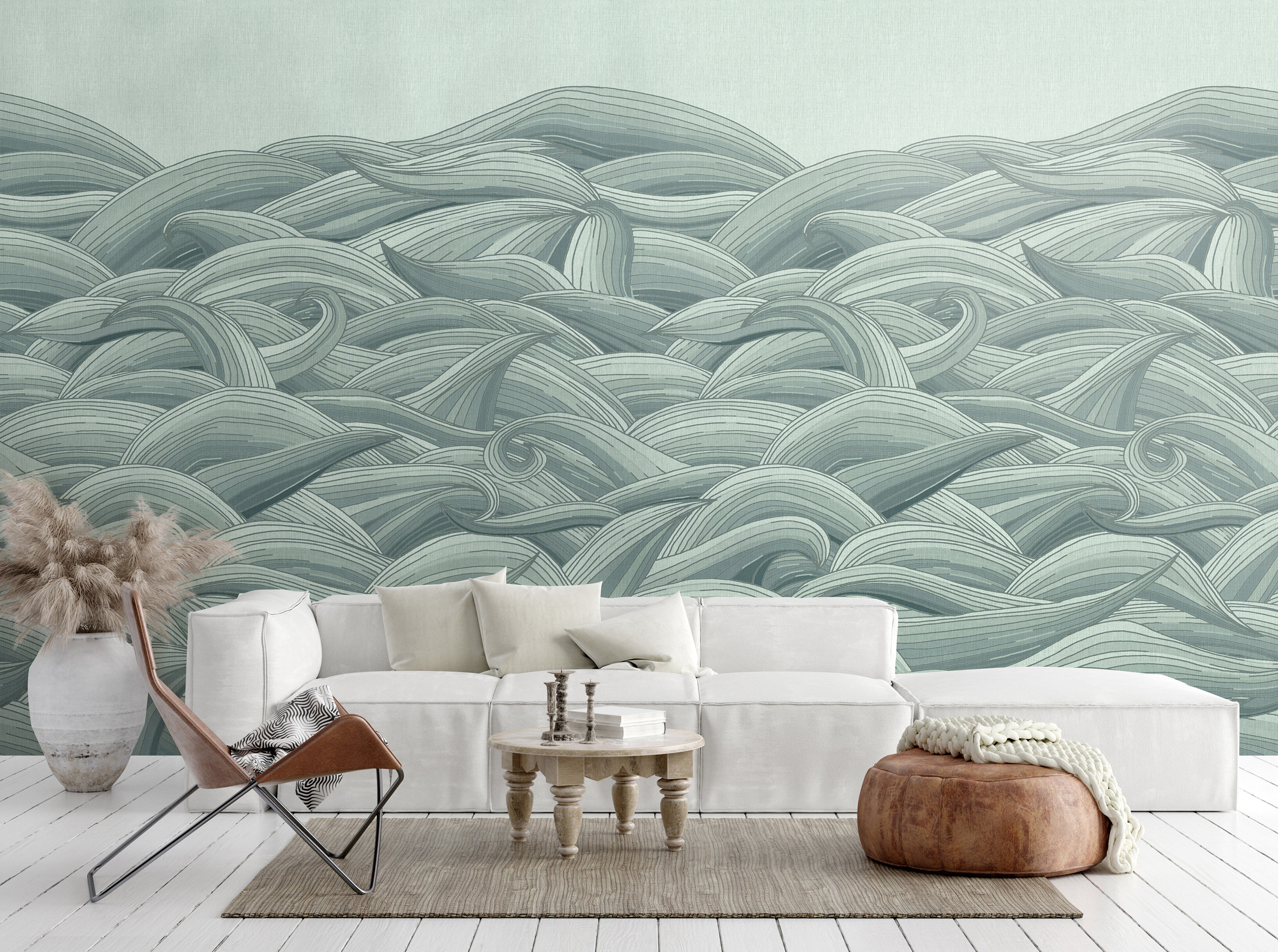 Galerie Wallcoverings Crafted Waves 3-Panel Wall Mural 9.2' L x 82.7" W ...