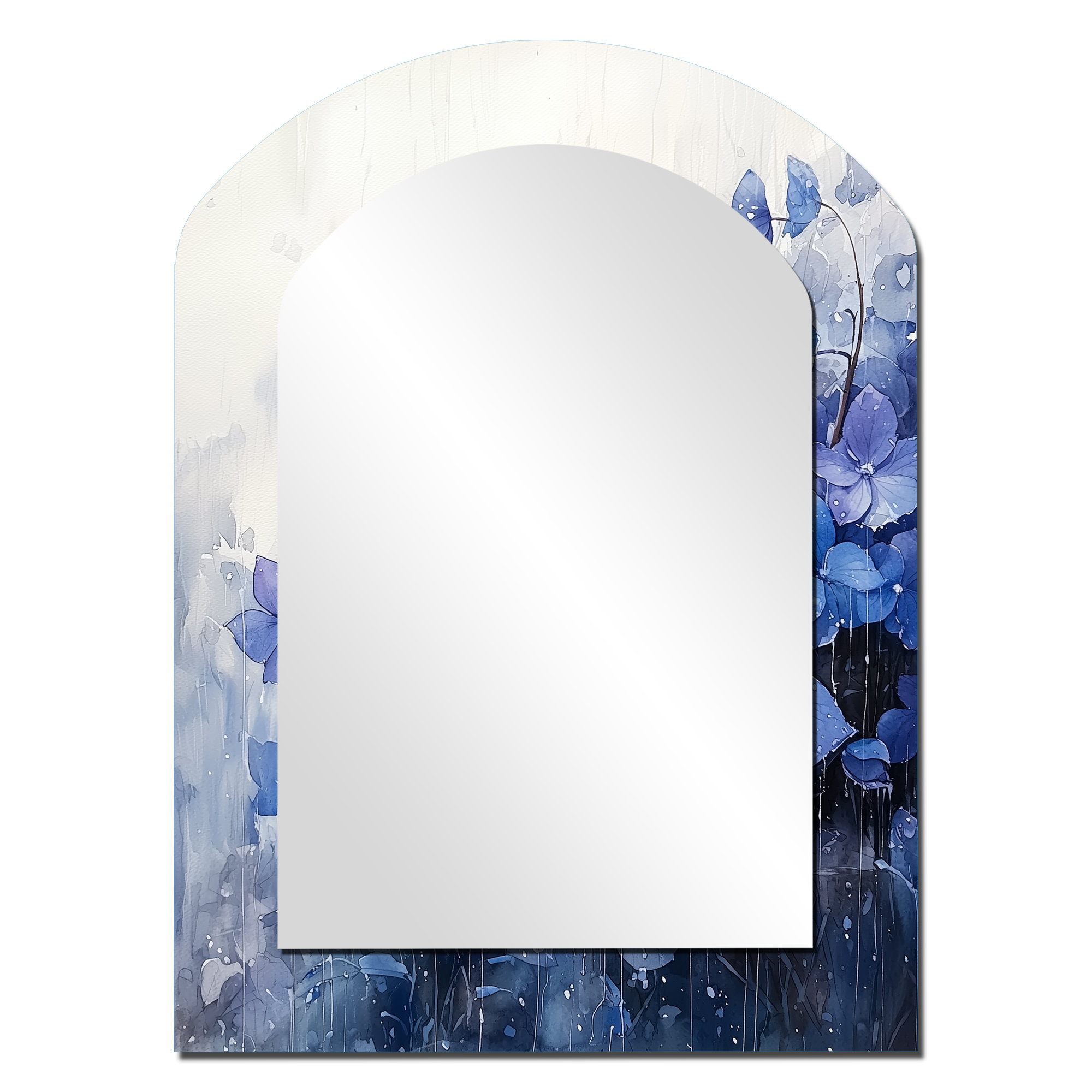 Design Art Hydrangeas In A Rain Field II - Hydrangea Arch Wall Mirror ...