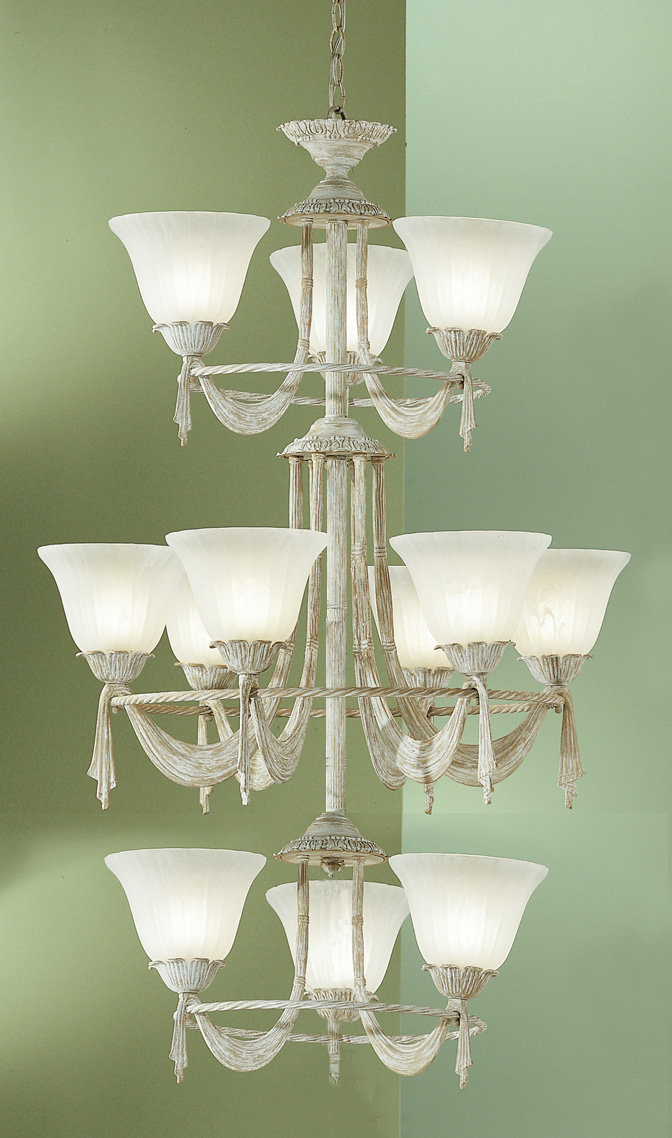 Classic Lighting Saratoga 12-Light Shaded Tiered Chandelier | Wayfair