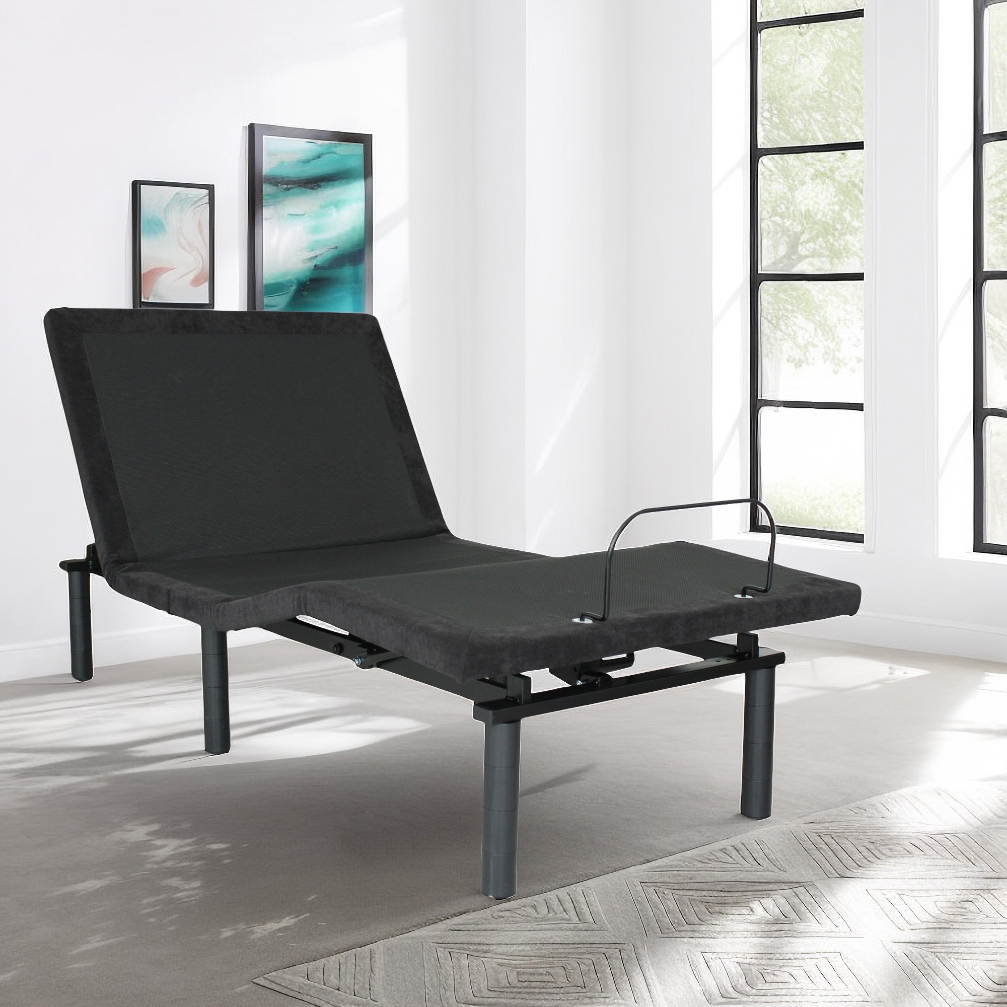 Alwyn Home Twin XL Adjustable bed frame with wireless remote control ...