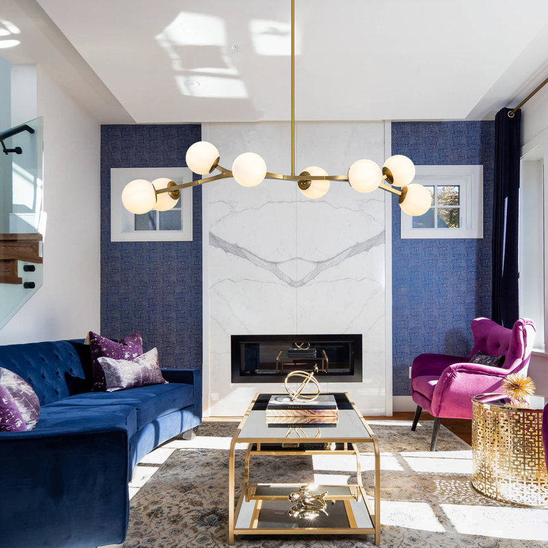 George Oliver Kaynen 8 - Light Dimmable Sputnik Linear Chandelier ...