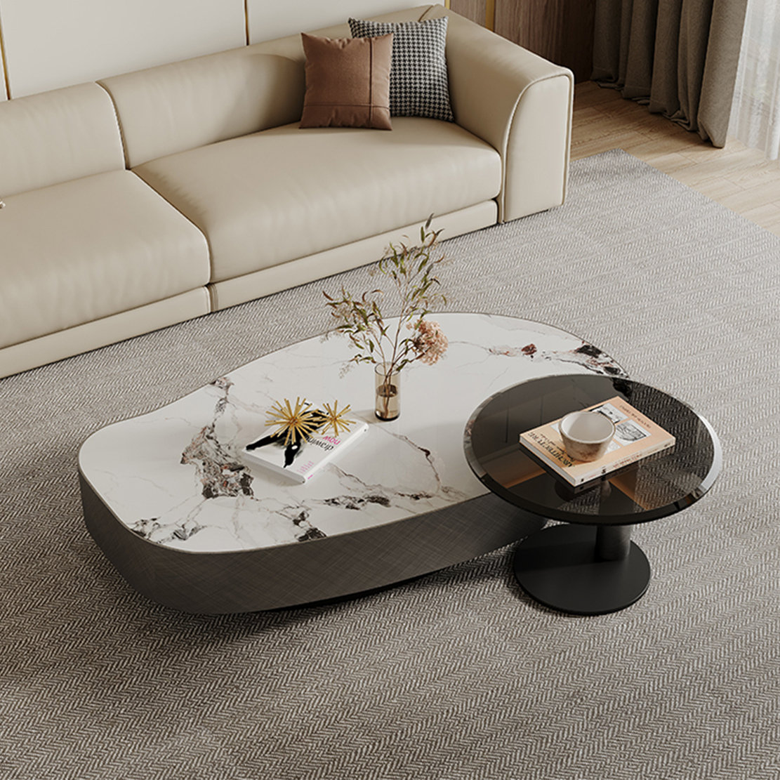 A Bestiary Living Special-shaped oval stone slab coffee table | Wayfair