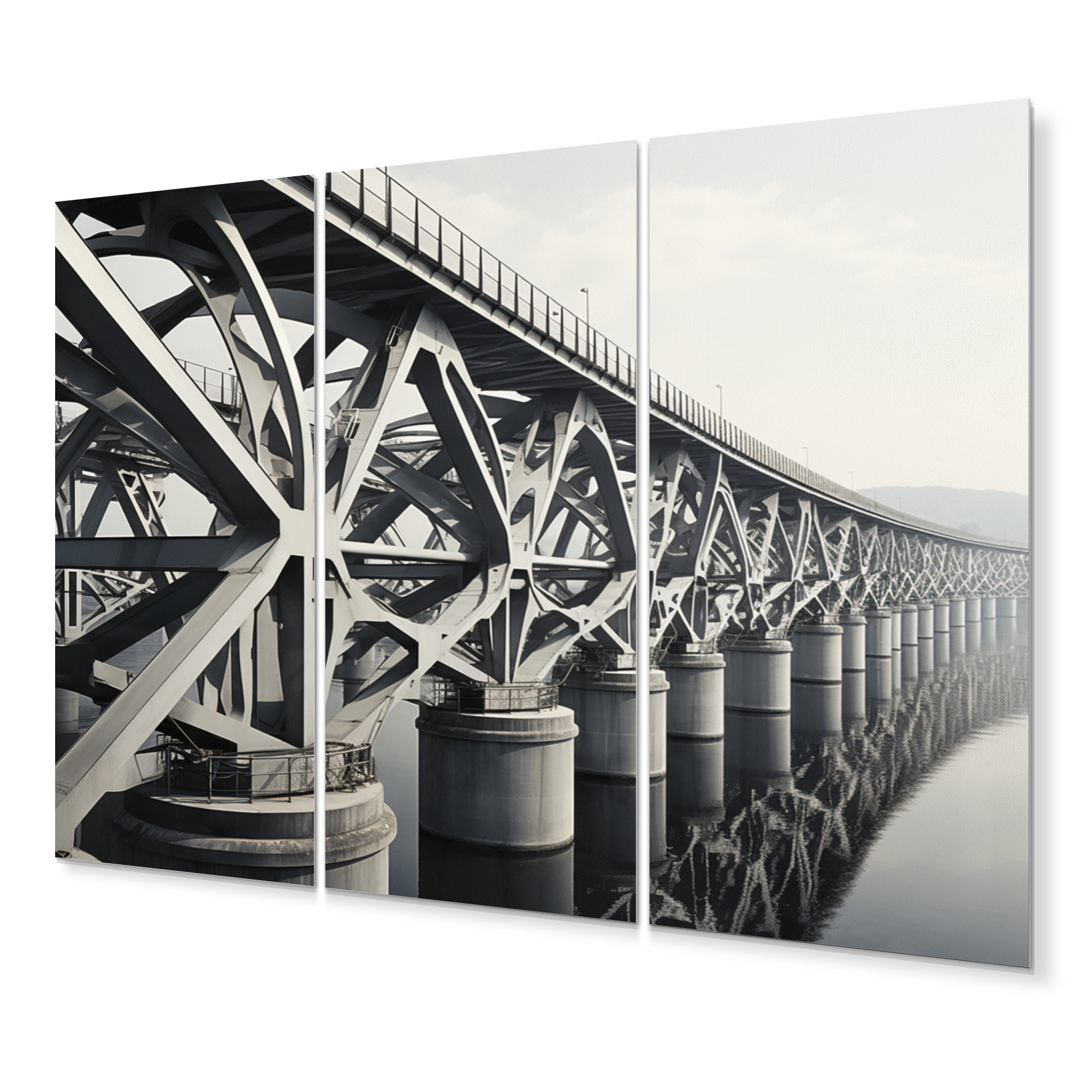 Latitude Run® Grey Bridge Monochromatic Crossing Graphite I ...