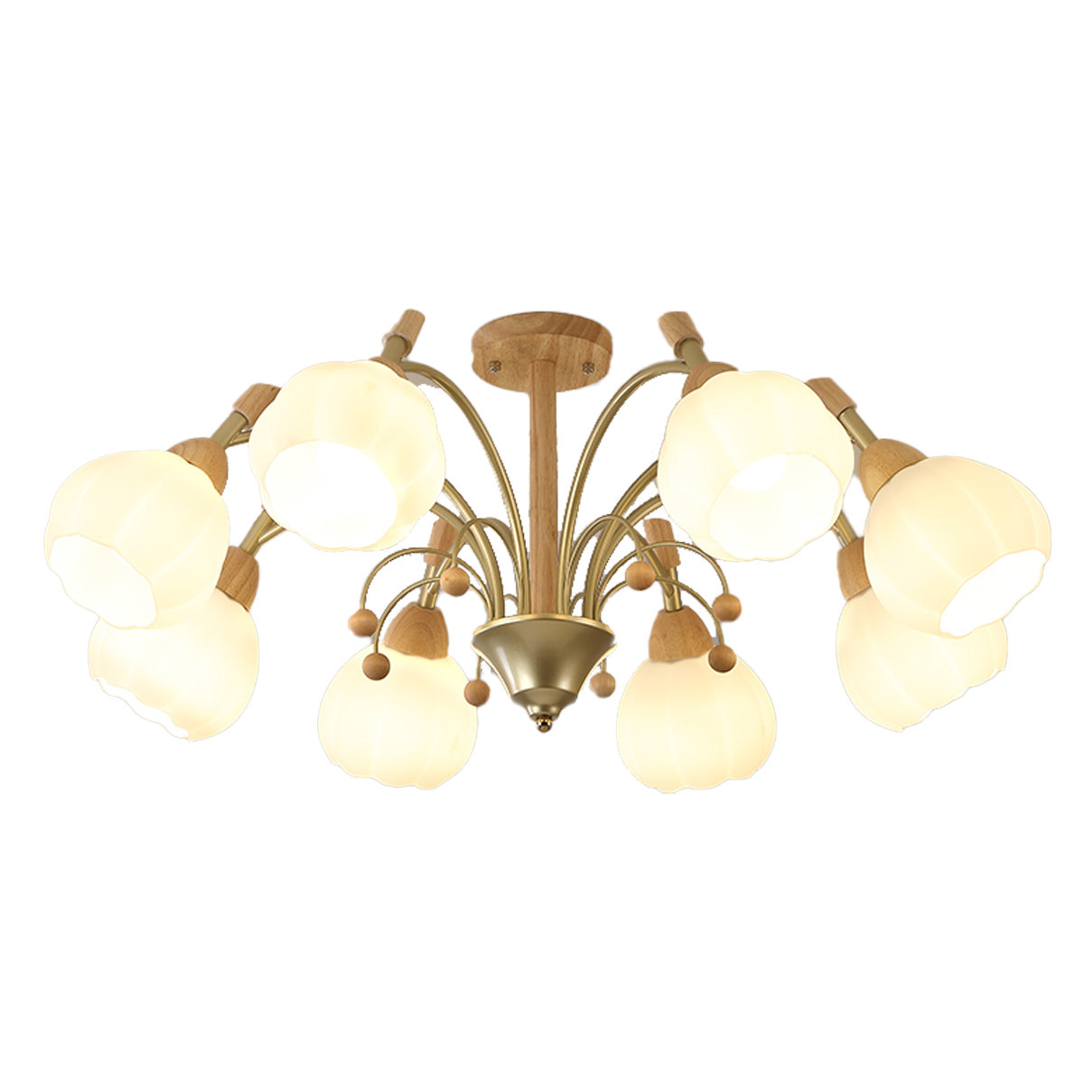 Rosdorf Park Cream-Colored Rubber Wood Hardware Lamp Stand With Plum ...
