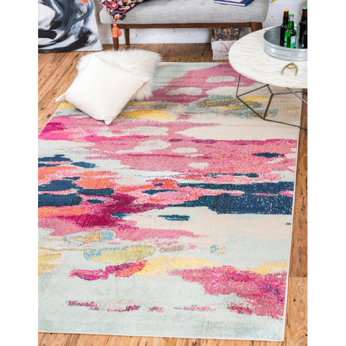 Bungalow Rose Roshan Performance Pink Rug & Reviews | Wayfair