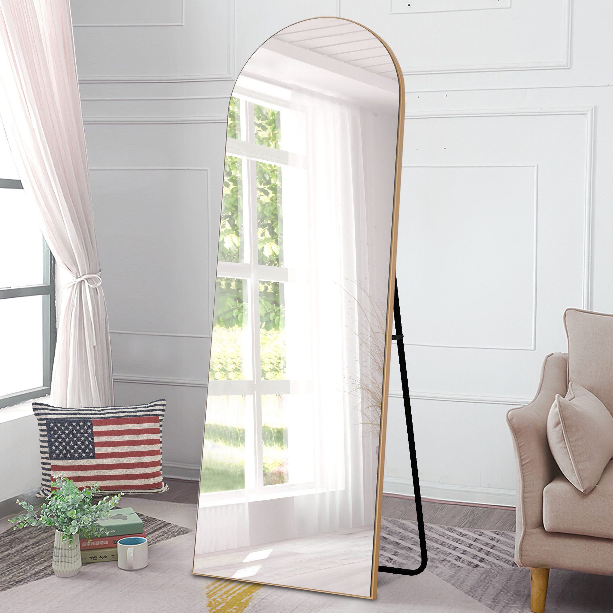 17 Stories Finka Wood Flat Mirror & Reviews | Wayfair