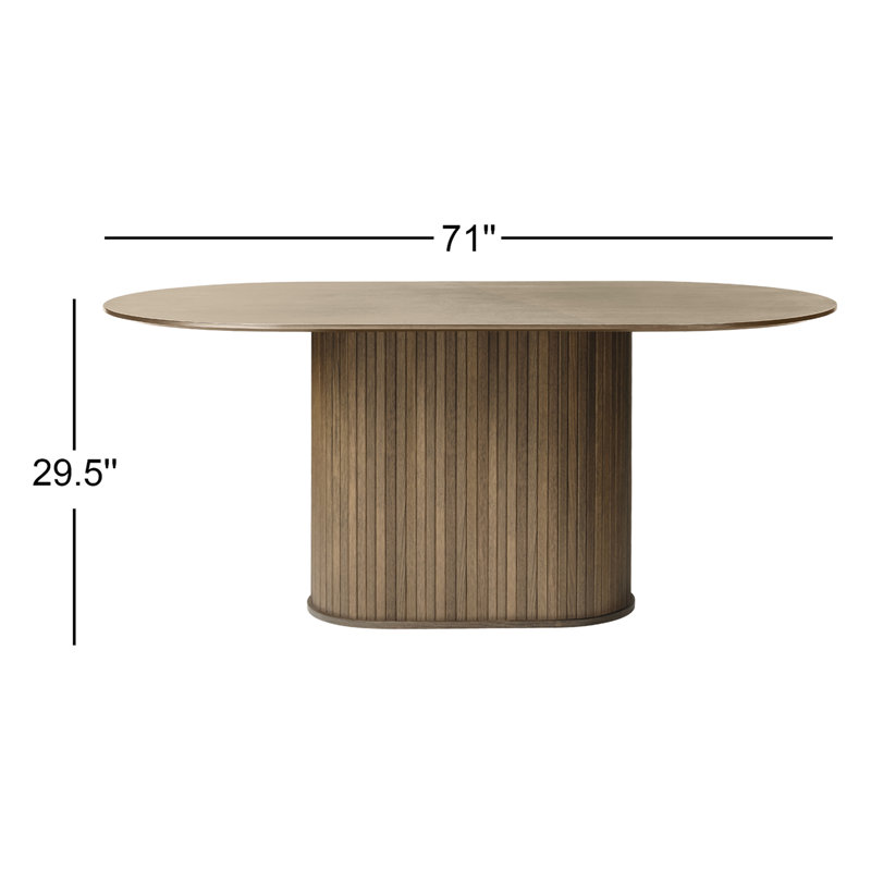 AllModern Iris 71" Pedestal Dining Table & Reviews | Wayfair