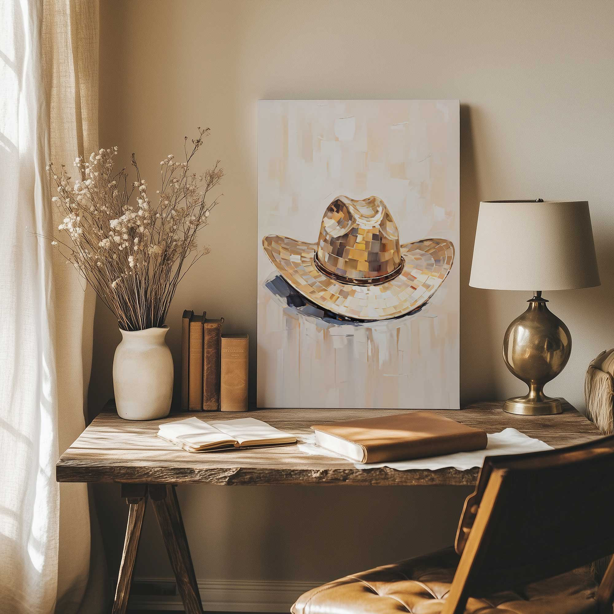 Winston Porter Cowboy Essentials in Tan II Wrapped Canvas | Wayfair