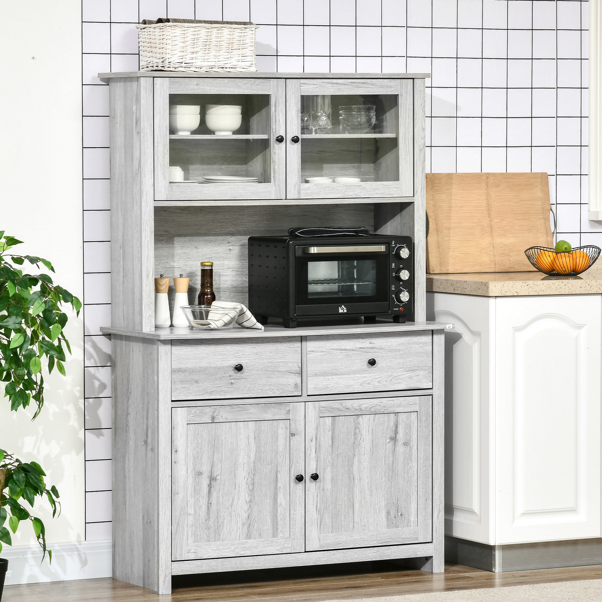 Latitude Run® Buffet de cuisine avec huche, armoire de rangement pour ...