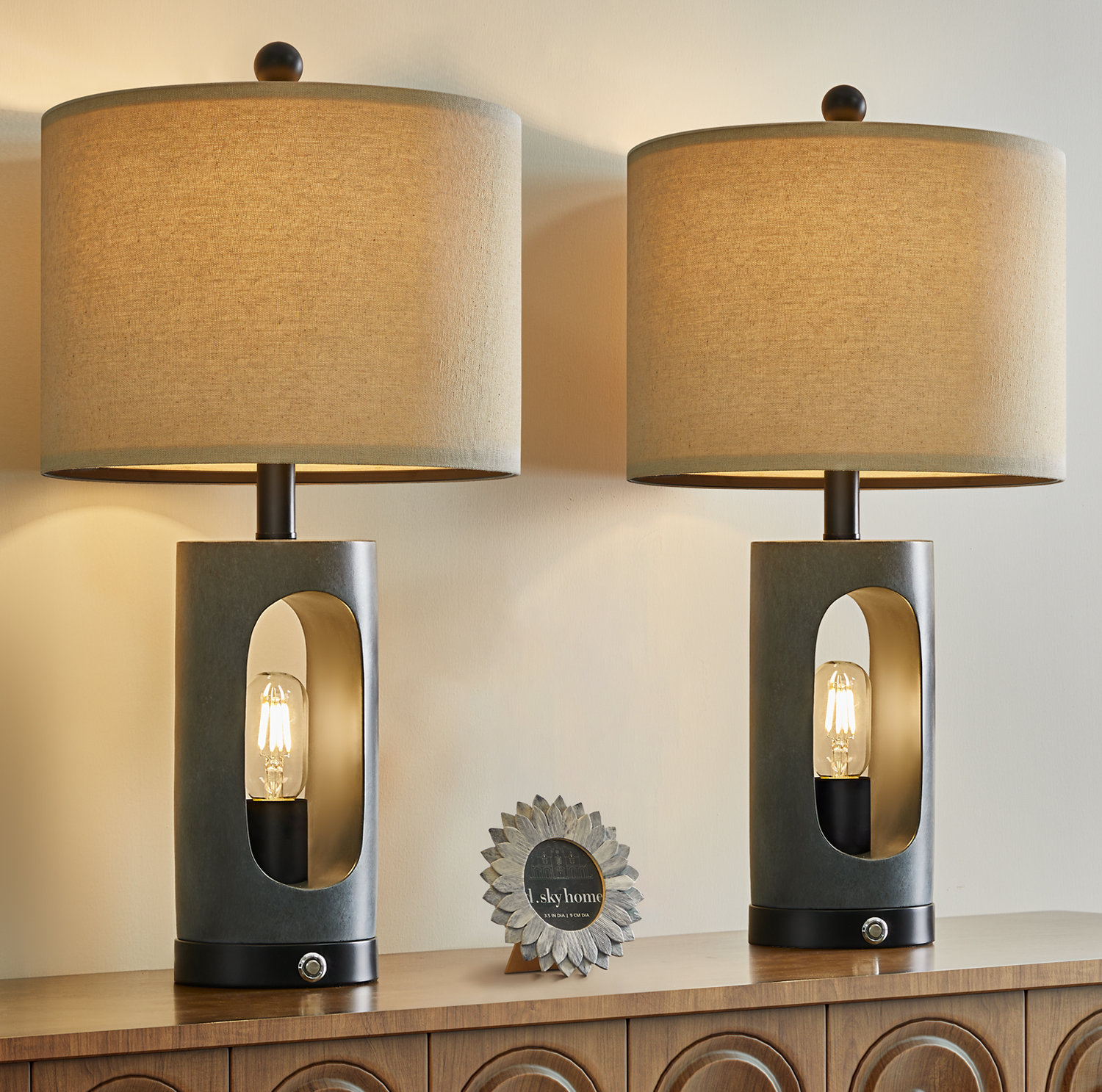 oneach 23.5＂dimmable touch desk lamp USB interface,for living room ...