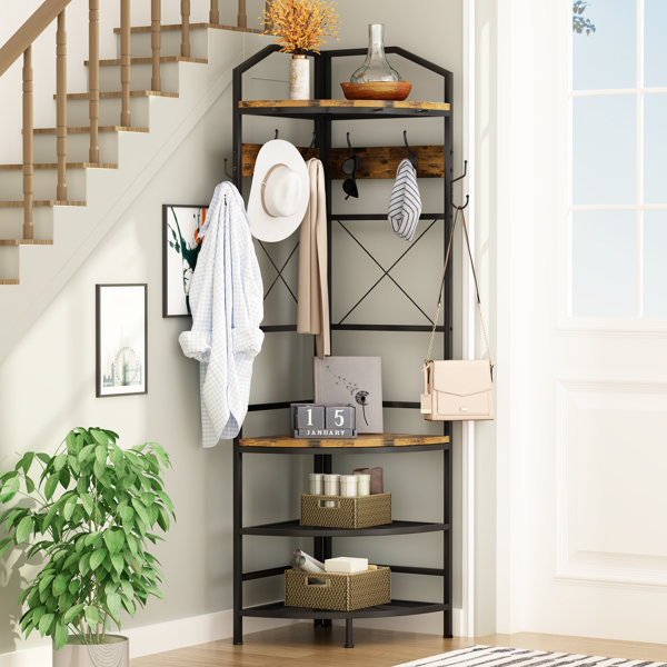 17 Stories Jamard Steel Hall Tree with Bench and Shoe Storage & Reviews ...