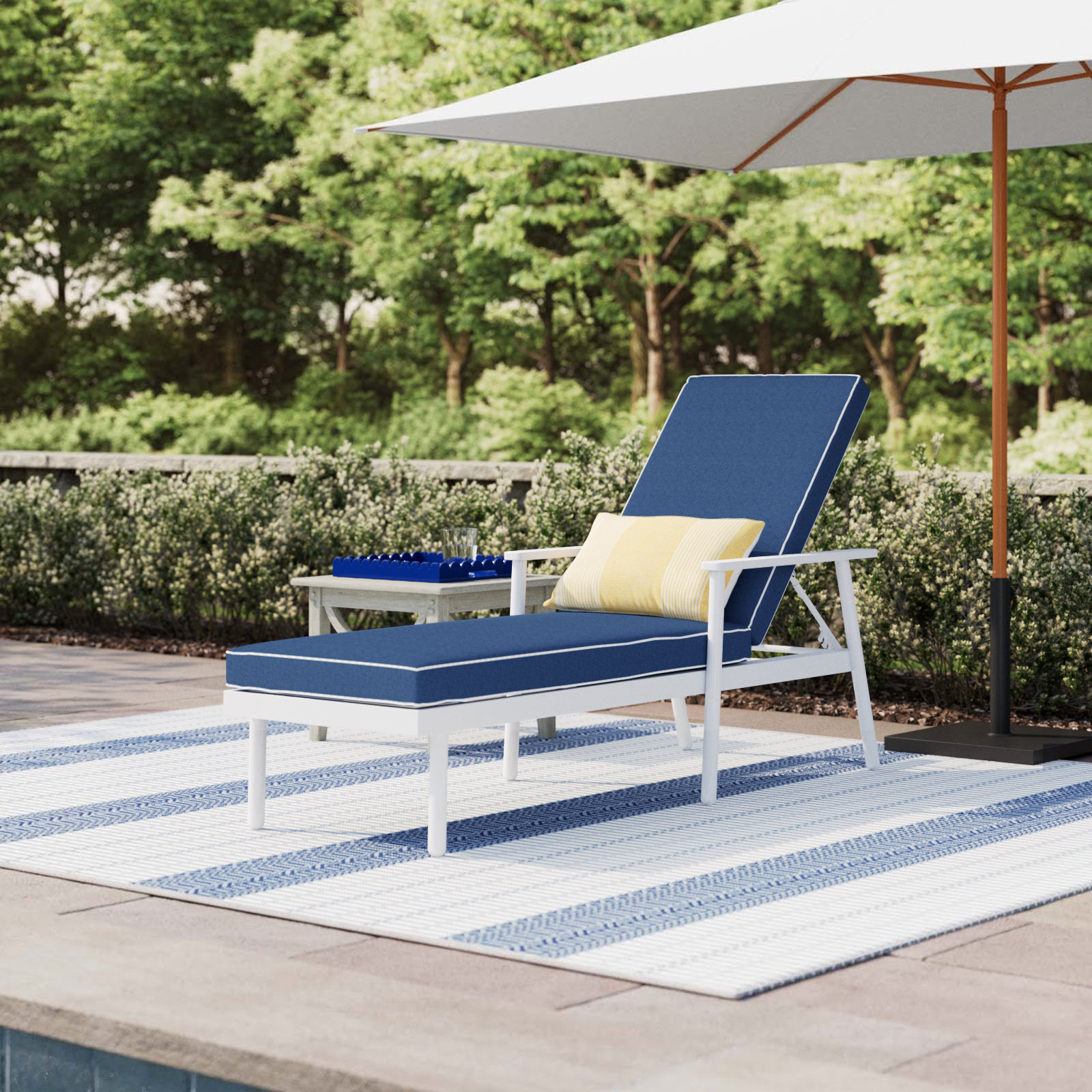 Birch Lane™ Skylar Outdoor 2-piece Aluminum Lounge Chairs With 6-level ...