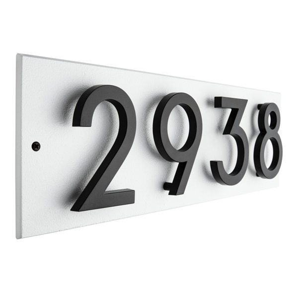 Whitehall Products Floating Stand-Off 4-Number Horizontal Sign, White ...