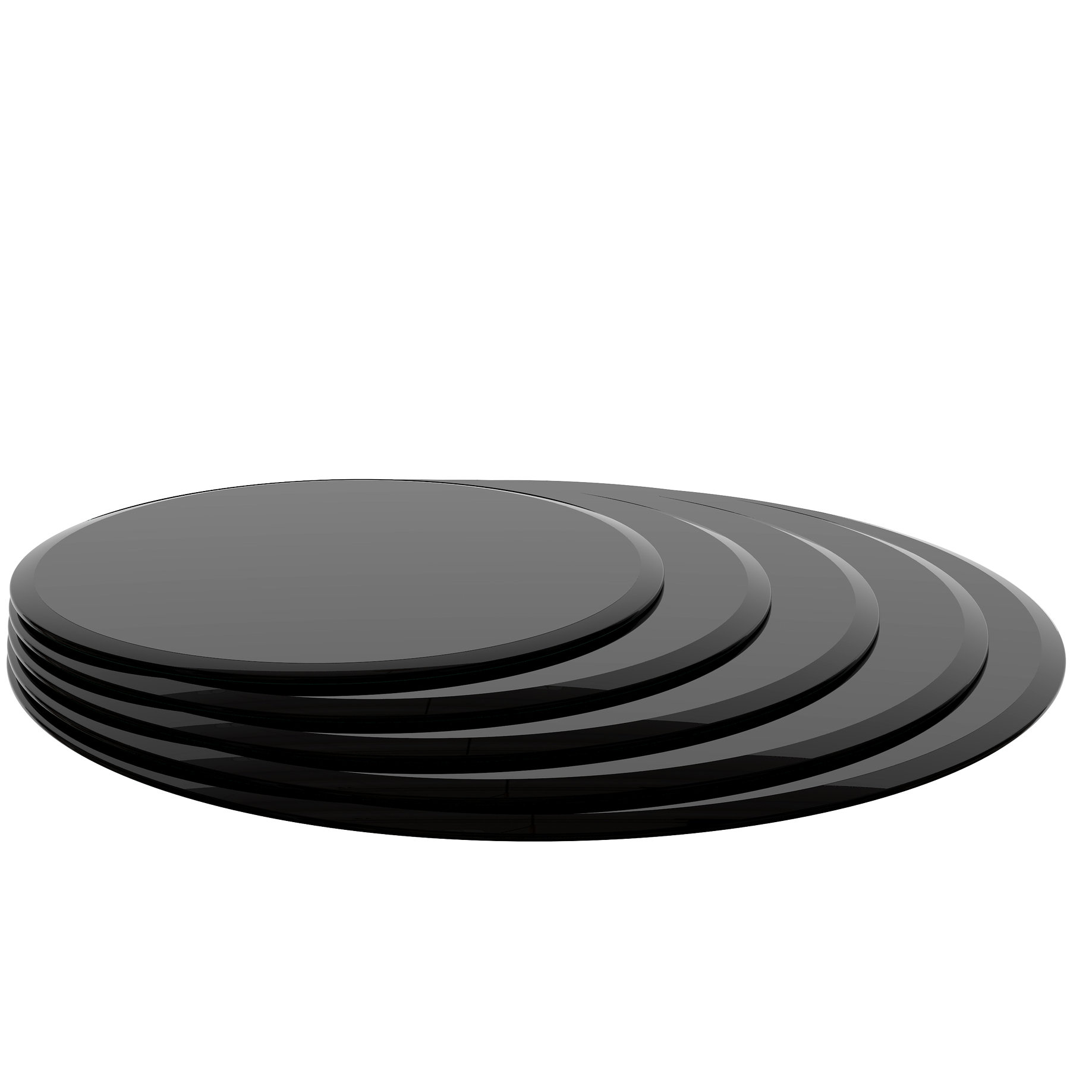 Wrought Studio™ 38.6" Round Black Tempered Glass Tabletop 1/2" Thick ...