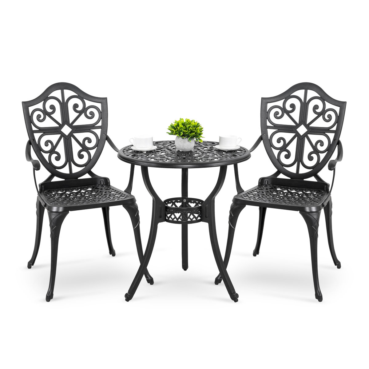 Lark Manor™ Aleah 3-Piece Outdoor Bistro Set, Round 24 Inch Cast ...