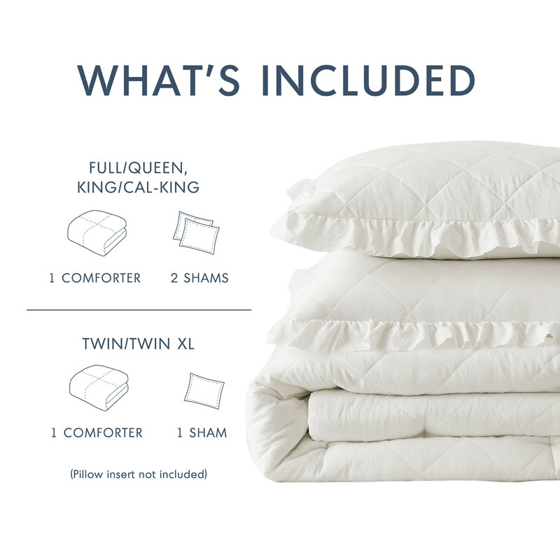 510 Design Phoebe Diamond Quilted Ruffle Edge Comforter Set "& Reviews ...