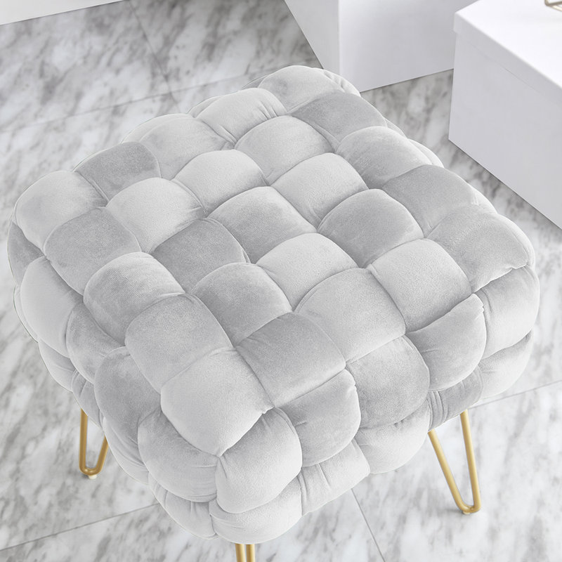 Everly Quinn Fleming Velvet Ottoman & Reviews | Wayfair