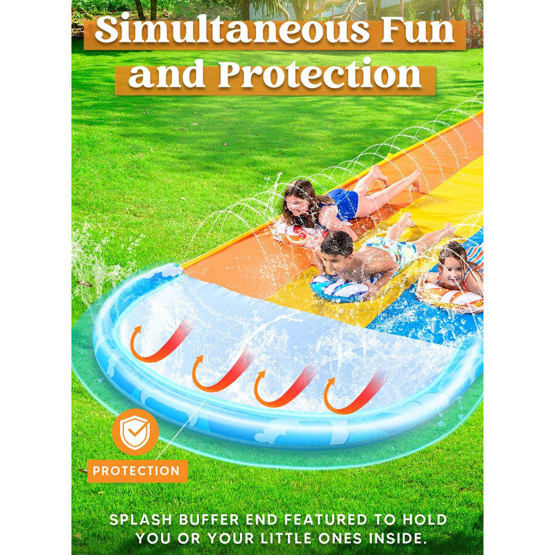 Priyet Triple Water Slide and 3 Boogie Boards,Outdoor Fun | Wayfair