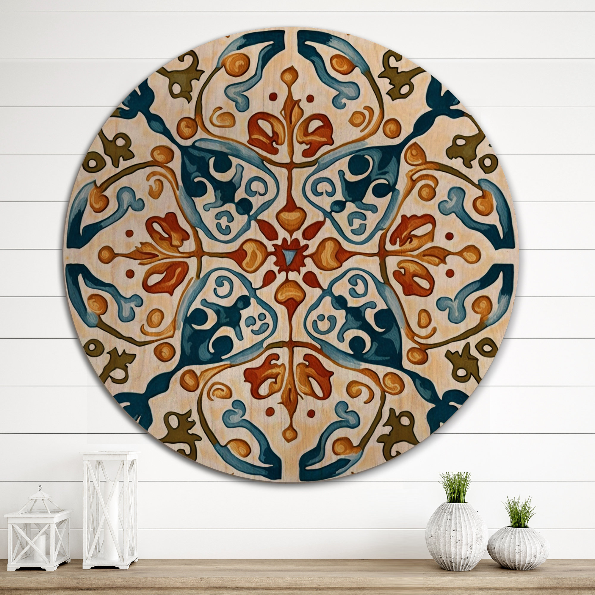 Bungalow Rose Mediterranean Tiles in Retro Blue III - Abstract Tile ...