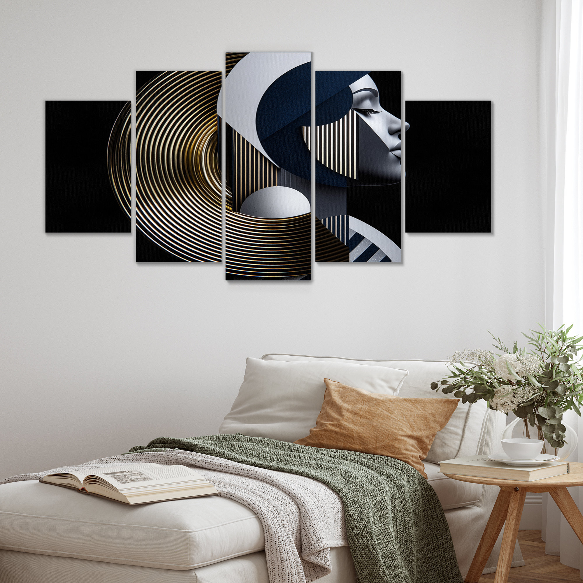 Wrought Studio™ Dark Symmetry Of Strength eometric Woman Portrait III ...