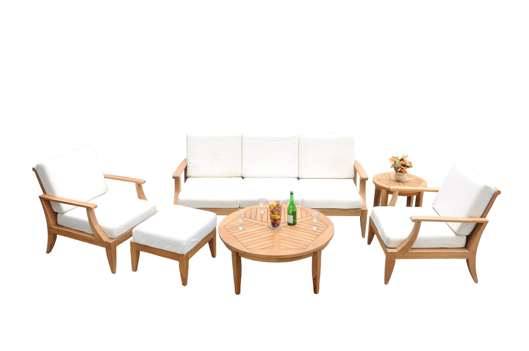 Teak Smith Lagos Outdoor 3 - Piece Conversation Set - Great Gifts Club