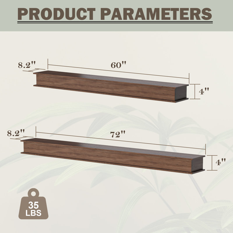 floating mantel dimensions