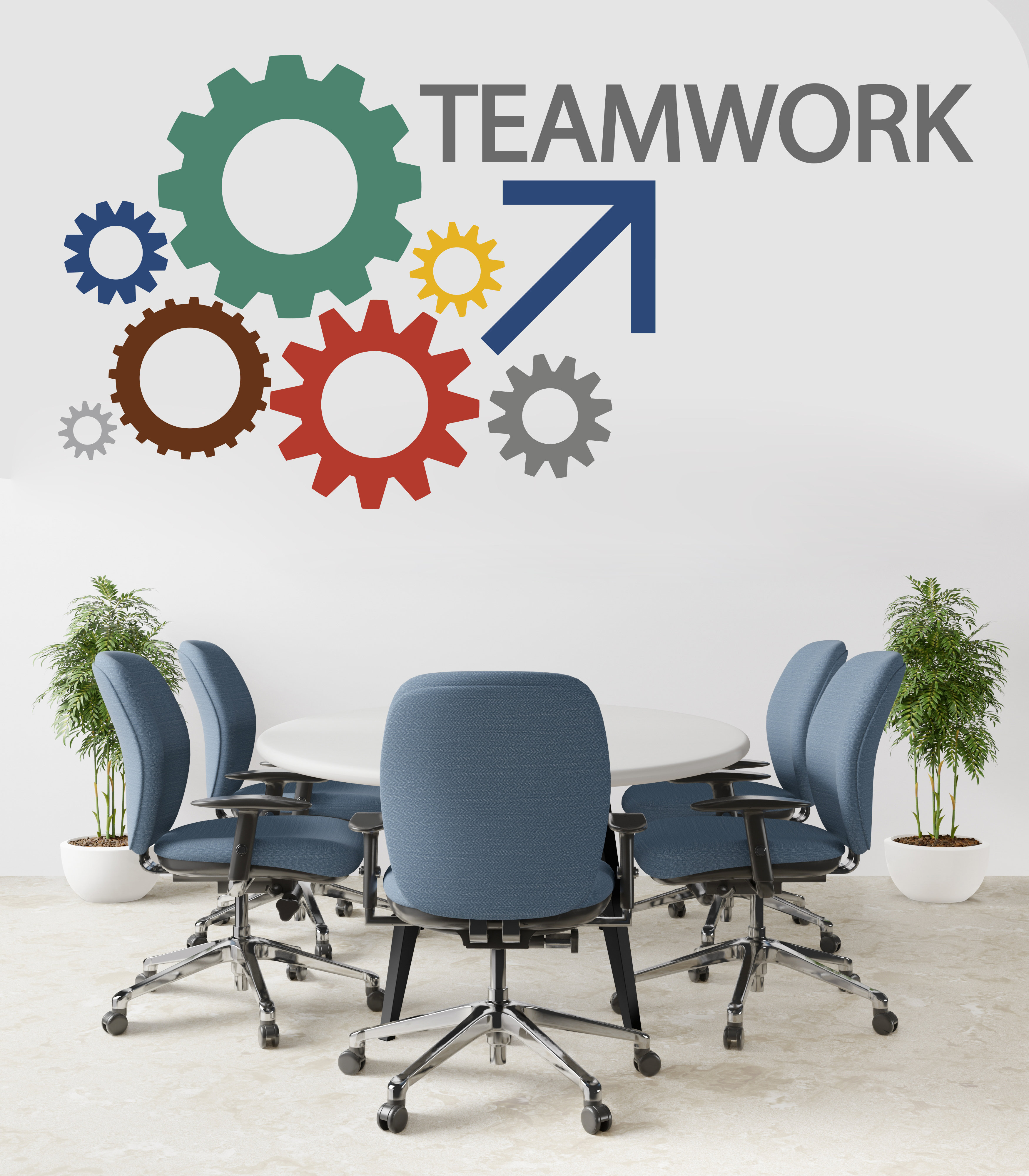 Williston Forge Teamwork Wall Decor Office Wall Decal Gear Idea ...