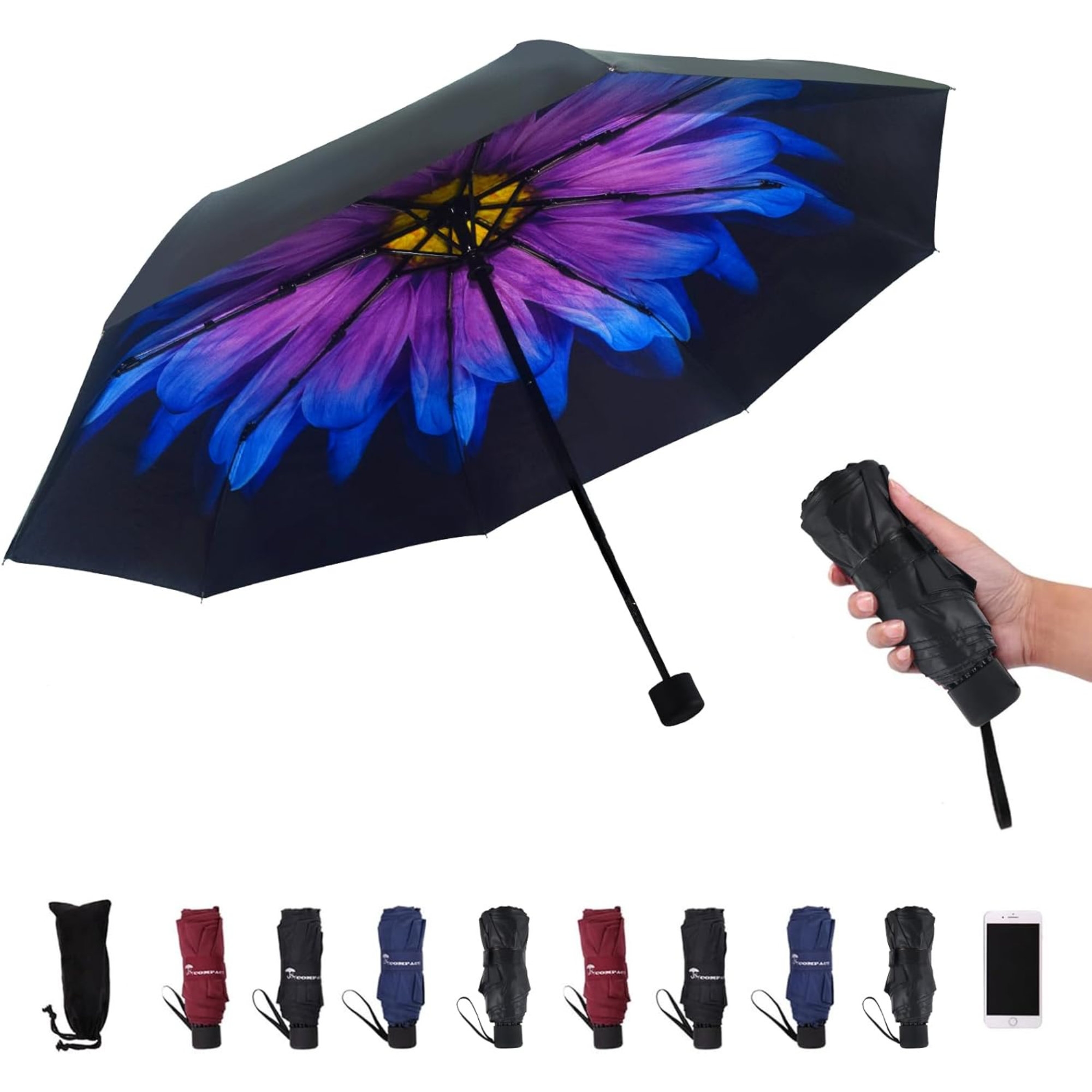 ToccoLeggero Travel Umbrella - Lightweight Portable Mini Compact ...