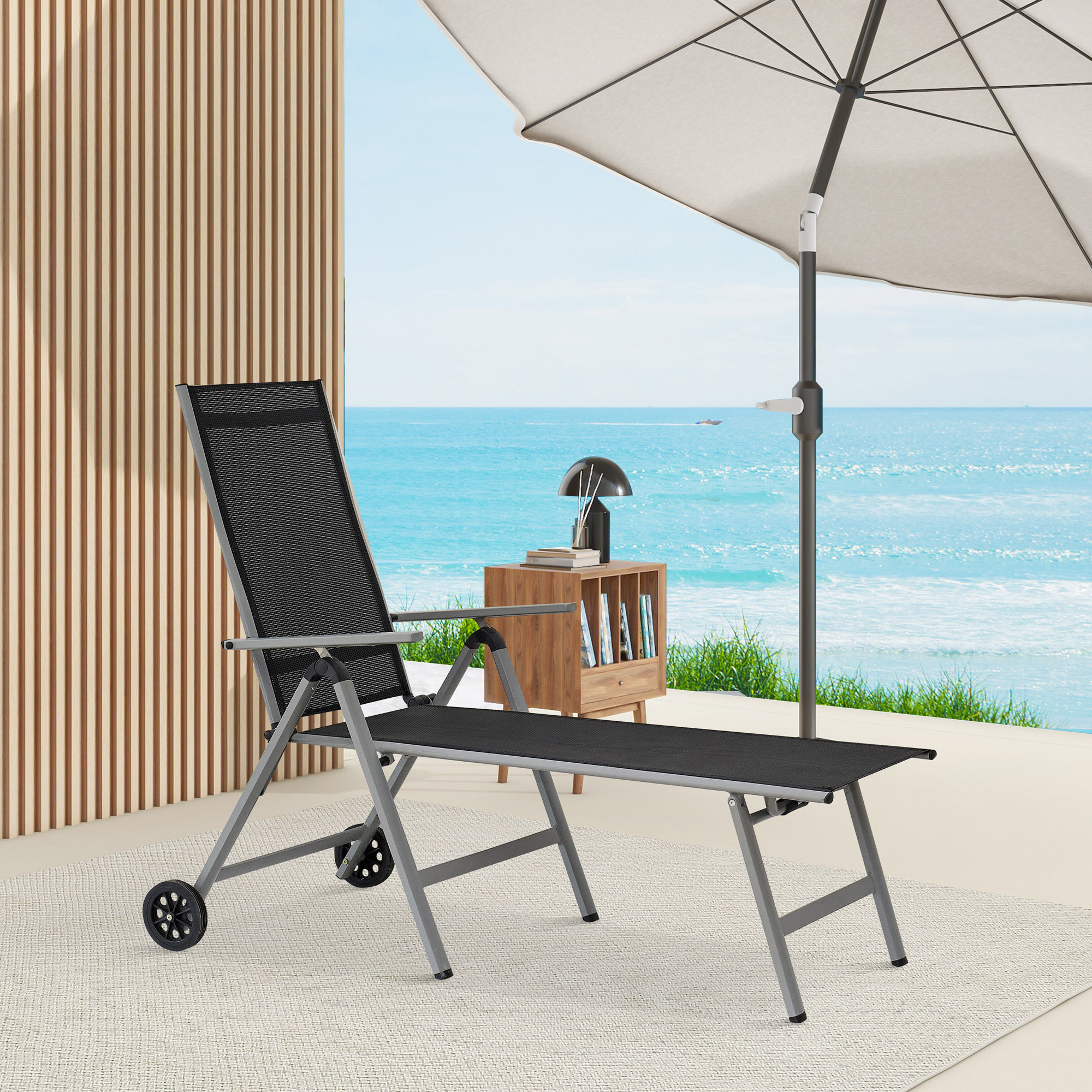 Arlmont & Co. Outdoor Chaise Lounge Chairs Aluminum Adjustable Chair ...