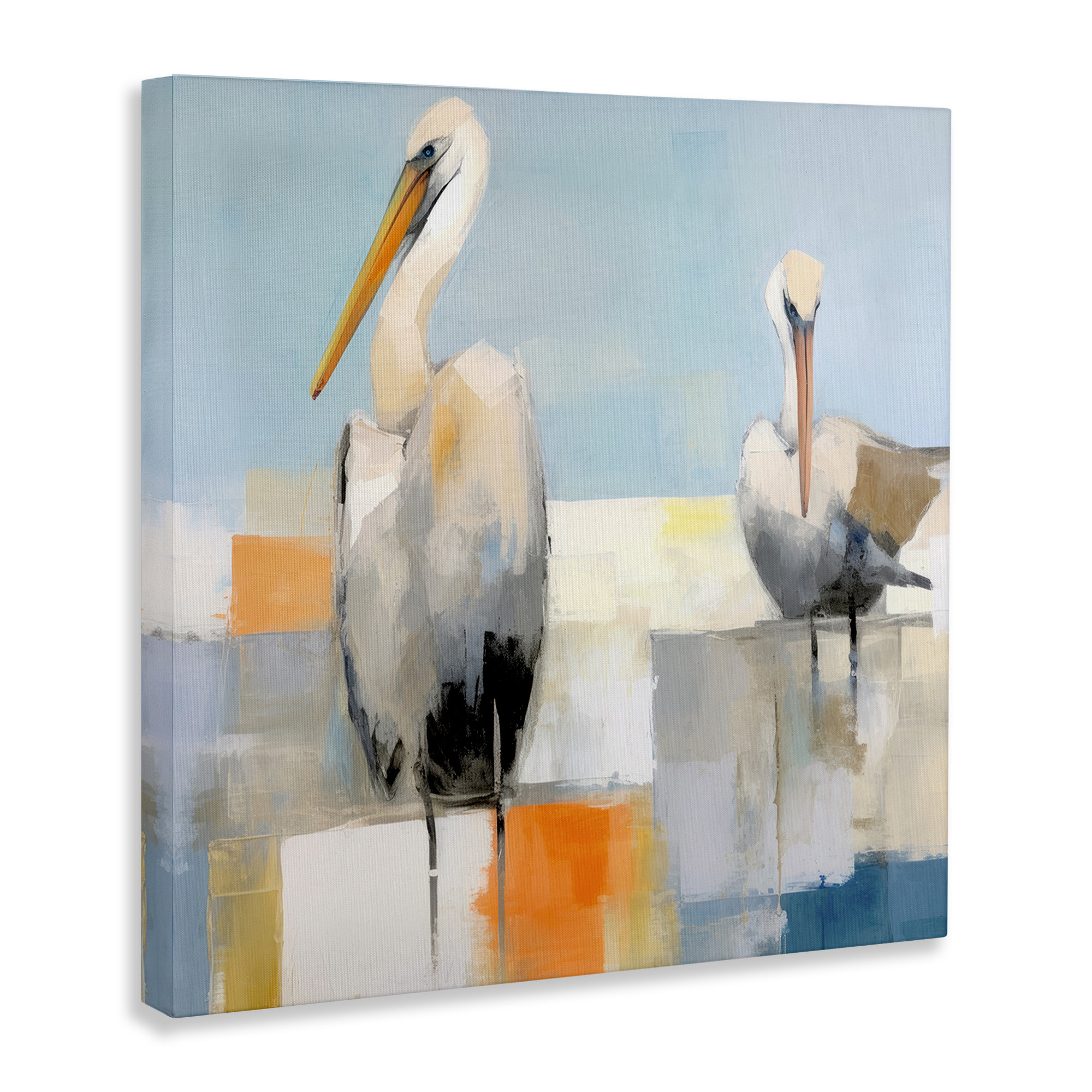 Breakwater Bay Nautical Pelicans Abstract Canvas Wall Art by Irena ...