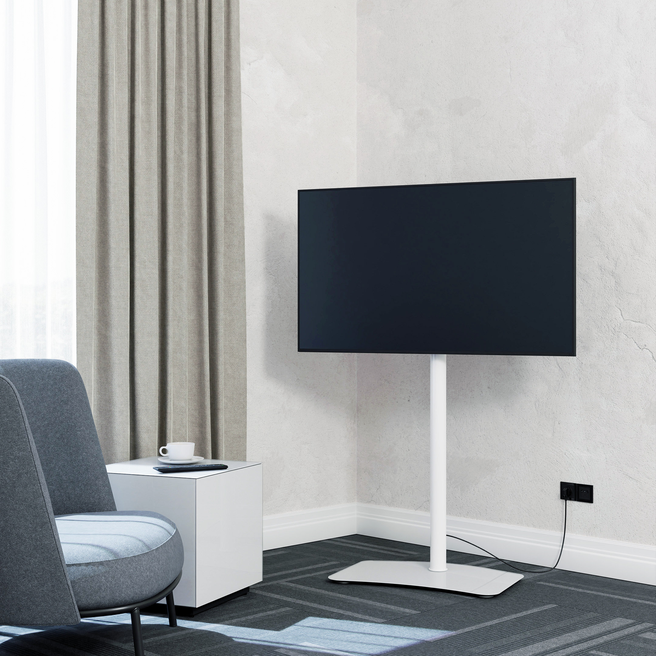 VicisTrading Modern Swivel Floor Stand Mount with Shelving, Holds up to ...