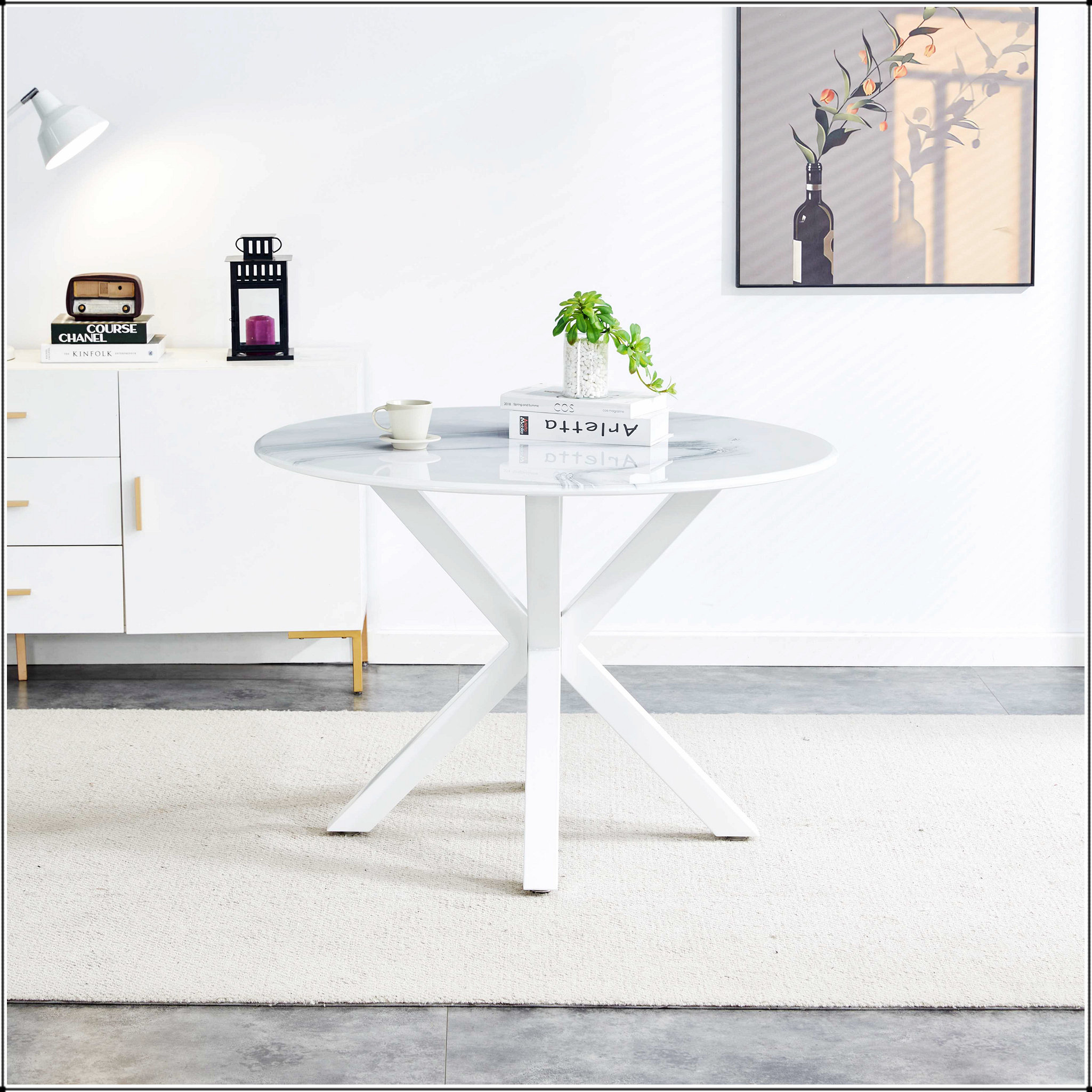 Wrought Studio™ Dining Table for 4-6 people With Round Mdf Table Top ...