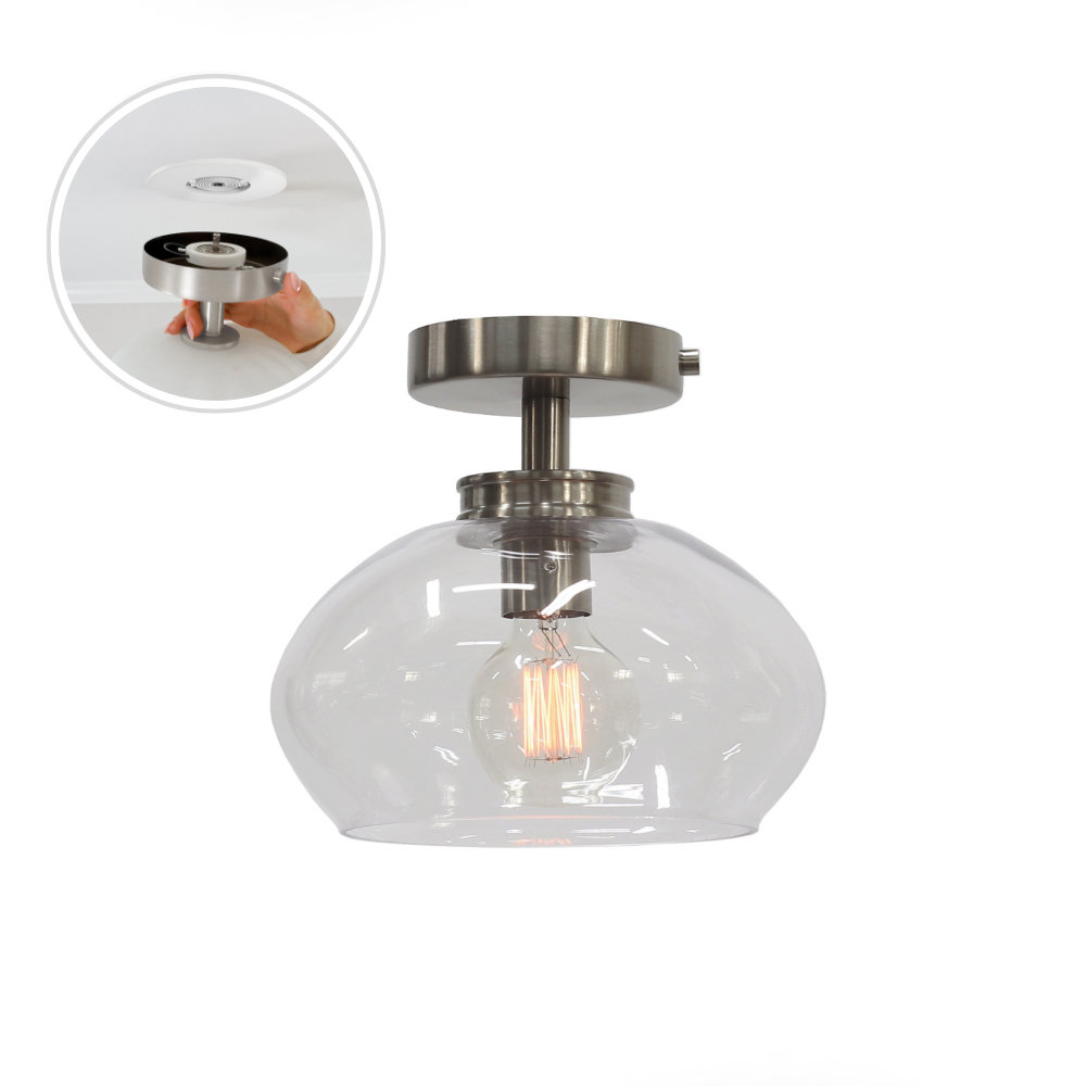 SKYX Platforms Kinsmon Plug & Play 1-Light Semi Flush Mount in ...